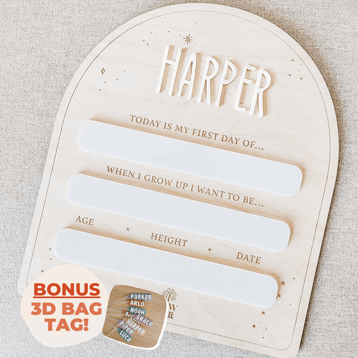 Personalised My First Day Board Arch - Standard – The Willow Corner